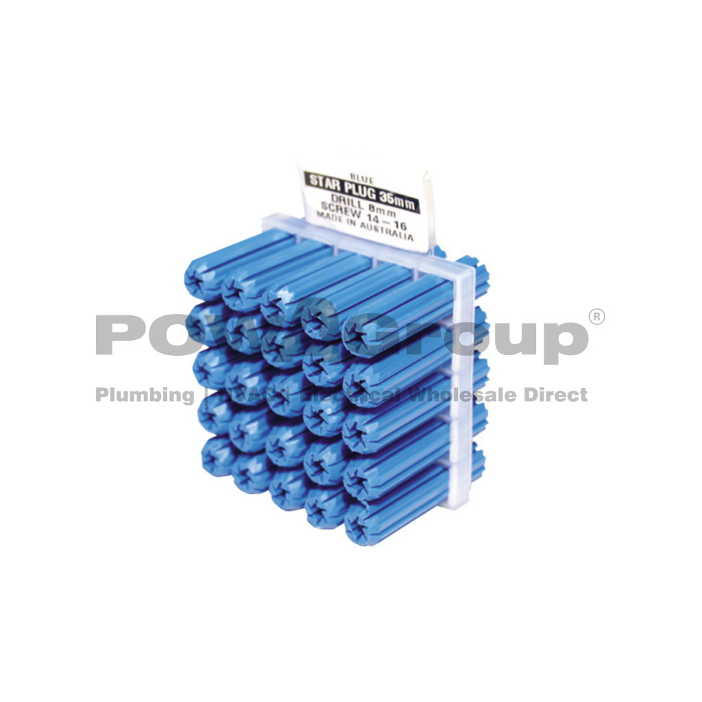Wall Plugs PVC Blue 8 x 50mm | PowAGroup Global Pty Ltd